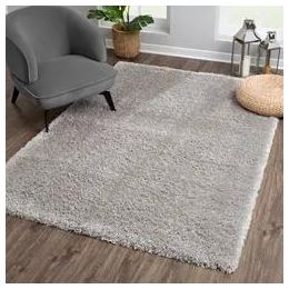 Hochflor-Teppich Sanat "Porto", grau, B:200cm H:45mm L:290cm, Kunstfaser, Teppiche, Wohnzimmer, Langflor, Shaggy, auch als L&auml;ufer