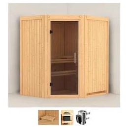 Sauna Karibu "Tomke", beige (naturbelassen), Saunaofen, integrierte Steuerung, 3,6 kW, Saunen, Ofen 3,6 kW intgr. Strg