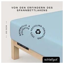 Spannbettlaken Schlafgut "Cool Contact", blau (blau light), L:200cm, Microfaser, Obermaterial: 100% Polyester, Bettlaken, Spannbettlaken, 100% gek&auml;mmte Mikrofaser