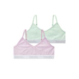 Bench. M&auml;dchen Bustier, Gr. 146flieder, mint, Jersey, Obermaterial: 92% Baumwolle, 8% Elasthan, unifarben, Basic, BHs, mit weichem Logo-B&uuml;ndchen