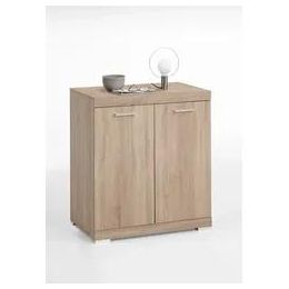 Kommode FMD "Bristol", braun (eichefarben), B:80cm H:89,9cm T:49,9cm, Spanplatte, Sideboards, Kommode, In unterschiedlichen Tiefen, mit verstellbaren B&ouml;den