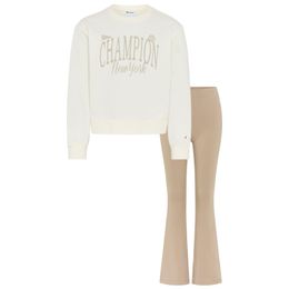 Champion M&auml;dchen Jogginganzug "Flare Pants Sweatsuits Graphics", beige, Gr. XL, Obermaterial: 54% Baumwolle, 46% Polyester. Obermaterial Hose: 90%