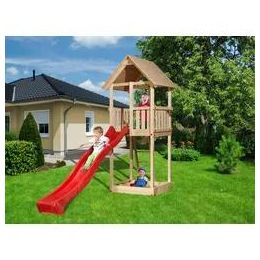 Spielturm Weka "Tabaluga Drachenturm mit Satteldach", beige (natur), Spielt&uuml;rme, KinderB:150cm H:331cm T:400cm, Holzwerkstoff, BxTxH: 150x400x331 cm, B:150cm H:331cm T:400cm