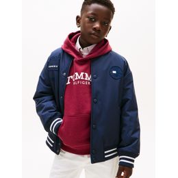 Tommy Hilfiger Jungen Bomberjacke "PADDED GRAPHIC BOMBER"schwarz night navy, Gr. 5, unifarben, Web, Obermaterial: 100% Polyester, Jacken, Regular