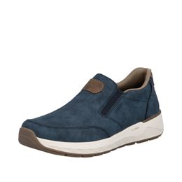 Rieker Herren Slip-On Sneaker, Gr. 41dunkelblau, braun, Lederimitat, unifarben mit Farbeinsatz, Schuhe, Slipper, Schlupfschuh, Freizeitsneaker,