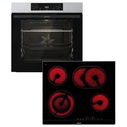 Gorenje Backofen-Set "Pacific Backofen-Set Basic 2021", Energieeffizienz: A (A+++-D), silber (edelstahlfarben), Herdsets, Pizzafunktion mit 300 C &ndash; perfekt f&uuml;r Pizza, Focaccia und mehr, Topseller