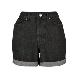 Urban Classics Damen Stoffhose "Urban Classics Damen Ladies High Waist Boyfriend Shorts"schwarzwashed, Gr. 29, unifarben, 100% Baumwolle, Hosen
