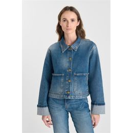 Damen Jeansjacke "ALESKA", blau, Gr. L, Le Temps Des Cerises, unifarben, 98% Baumwolle, 2% Elasthan, Jacken, im klassischen Design