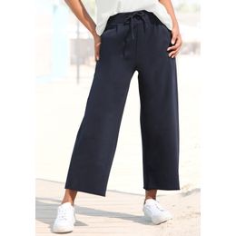 ELBSAND Damen Sweathose "Neah", blau, Gr. S, unifarben, Sweatware, Obermaterial: 95% Baumwolle, 5% Elasthan, Hosen, in 7/8 L&auml;nge, Culotte aus weicher