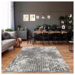 Teppich Carpet City "Noa 9328" Gr. 31, grau, B:140cm H:11mm L:200cm, Kunstfaser, Teppiche, Teppich, L&auml;ufer, Kurzflor, Modern, Weicher Flor, Pflegeleicht, Wohnzimmer