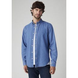 Levi's LEVI'S Herren Langarmhemd "AUTHENTIC BUTTON DOWN"woodrow mid wash, Gr. XXL, Web, Obermaterial: 100% Baumwolle, Hemden, mit Ton-in-Ton Logostickerei