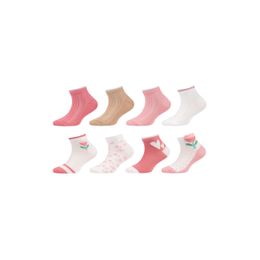 Camano M&auml;dchen Kurzsocken "Kurzsocken 8er Pack", Gr. 27egret, 70% Baumwolle, 29% Polyamid, 1% Elasthan, gemustert, Socken, 8er Pack - Passt sich