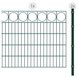 Doppelstabmattenzaun Arvotec "ESSENTIAL 100 zum Einbetonieren "Ring" mit Zierleiste", gr&uuml;n (dunkelgr&uuml;n), H:100cm, Kunststoff, Stahl, Zaunelemente, Zaunh&ouml;he 100 cm, Zaunl&auml;nge 2 - 60 m