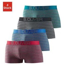 Hipster s.Oliver, Damen, Gr. XL, 4 Stk., bunt (schwarz, grau, gestreift, petrol, grau, gestreift, blau, grau, gestreift, rot, grau, gestreift), Jersey, Obermaterial: 92% Baumwolle, 8% Elasthan (LYCRA), gestreift, k&ouml;rpernah, Unterhosen, knapp sitzende Boxershorts f&uuml;r Herren aus Baumwoll-Mix