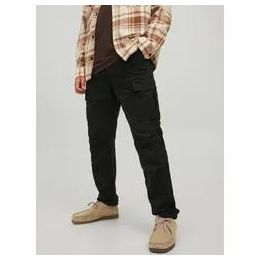 Jack & Jones Cargohose JACK & JONES "STACE TUCKER", Damen, Gr. 29, L&auml;nge 32, schwarz, Web, Obermaterial: 97% Baumwolle, 3% Elasthan, unifarben, normal normal, Hosen Cargohose