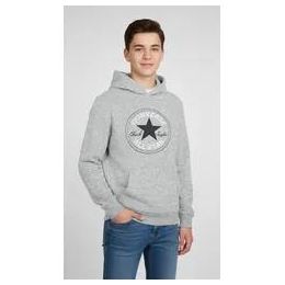 Kapuzensweatshirt Converse "f&uuml;r Kinder", Jungen, Gr. 134/140, grau (dunkelgrau heat), Sweatware, Obermaterial: 60% Baumwolle, 40% Polyester, bedruckt, unifarben, eingesetzt B&uuml;ndchen krempelbar, Sweatshirts, f&uuml;r Kinder