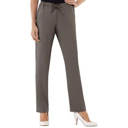 Damen Schlupfhose, grau, Gr. 42, meliert, unifarben, 100% Polyester, Hosen