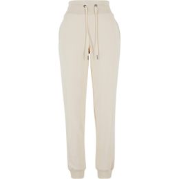 Urban Classics Damen Jogginghose "Urban Classics Damen Ladies Cozy Sweatpants"sandwei&szlig;, Gr. M, unifarben, 95% Baumwolle, 5% Elasthan, Hosen
