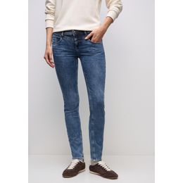 Slim-fit-Jeans Street One, Damen, Gr. 34, L&auml;nge 32, light blau authentic washed, Jeans, 76% Baumwolle, 18% Lyocell, 4% Elastomultiester, 2% Elasthan, unifarben, normal, Jeans Slim-fit-Jeans, 5-Pocket-Style