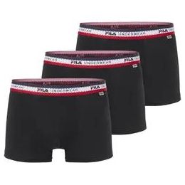 Boxershorts Fila "MAN BOXER SHORTS", Damen, Gr. S, schwarz, Obermaterial: 95% Baumwolle, 5% Elasthan, bedruckt, unifarben mit Farbeinsatz, k&ouml;rpernah, Unterhosen, elastischer Logo-Webbund, ohne Eingriff