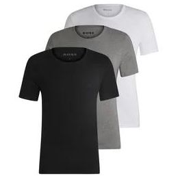 T-Shirt BOSS "Rundhals BOSS ONE", Herren, Gr. S (48), bunt (assorted_pre, pack, grau, meliert, schwarz999), Jersey, Obermaterial: 100% Baumwolle, unifarben, Basic, Rundhals, eingesetzt normaler Saum, Shirts T-Shirt, mit dezentem BOSS Logo-Print