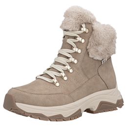 RIEKER SPORT Damen Winterboots, Gr. 38camelfarben, beige, Glattleder, Schuhe, Winterstiefelette, Outdoorboots mit wasserabweisender TEX-Membran