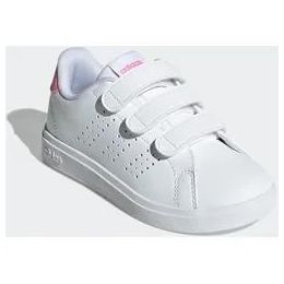 Klettschuh Adidas SPORTSWEAR "ADVANTAGE BASE 2.0 KIDS", M&auml;dchen, Gr. 30, wei&szlig; (cloud wei&szlig;, bliss pink, core schwarz), Synthetik, Schuhe Klettschuh, Design auf den Spuren des Adidas Stan Smith, f&uuml;r Kinder & Jugendliche