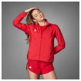 Laufjacke Adidas PERFORMANCE "ADIZERO E JCKT", Damen, Gr. XXL, rot (team power rot 2), Trikot, Obermaterial: 100% Polyester, Jacken