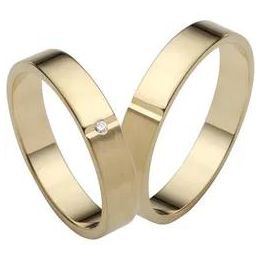 Trauring Firetti "Schmuck Geschenk Gold 750 Hochzeit Ehering "LIEBE" Gr. 50, gold (gelbgoldfarben), Fingerringe, Damen, 50, ohne Brillant, Gelbgold 585, 4mm, Trauring, Made in Germany, wahlweise mit oder ohne Brillant