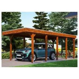 Skan Holz Einzelcarport SKANHOLZ "Friesland", braun, B/H/T: 221cm x, Carports