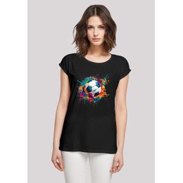 F4NT4STIC Damen T-Shirt "Bunte Fu&szlig;ball Grafik", schwarz, Gr. 4XL, Obermaterial: 100% Baumwolle, Shirts, Premium Qualit&auml;t