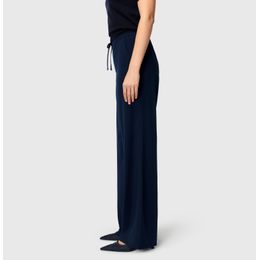 MAC Damen Stretch-Hose "CHRISTY"dunkelblau, Gr. 34, Web, Obermaterial: 91% Polyester, 9% Elasthan, Hosen, mit hoher Leibh&ouml;he und weiter Beinform
