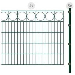 Doppelstabmattenzaun Arvotec "ESSENTIAL 100 zum Einbetonieren "Ring" mit Zierleiste", gr&uuml;n (dunkelgr&uuml;n), H:100cm, Kunststoff, Stahl, Zaunelemente, Zaunh&ouml;he 100 cm, Zaunl&auml;nge 2 - 60 m