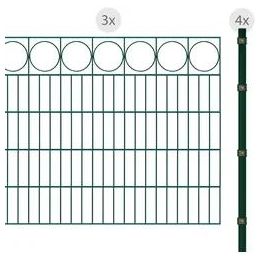 Doppelstabmattenzaun Arvotec "ESSENTIAL 100 zum Einbetonieren "Ring" mit Zierleiste", gr&uuml;n (dunkelgr&uuml;n), H:100cm, Kunststoff, Stahl, Zaunelemente, Zaunh&ouml;he 100 cm, Zaunl&auml;nge 2 - 60 m
