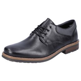 Rieker Herren Schn&uuml;rschuh, Gr. 41, schwarz, Leder, Textil, Schuhe, in eleganter Optik, Freizeitschuh, Halbschuh, Schn&uuml;rschuh