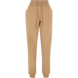 Urban Classics Damen Jogginghose "Urban Classics Damen Ladies Cozy Sweatpants", beige, Gr. S, unifarben, 95% Baumwolle, 5% Elasthan, Hosen