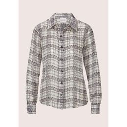 Madeleine Mode MADELEINE Damen Hemdbluse "Bluse Hemdbluse mit Unikat-Print", wei&szlig;, Modern, Gr. 36, Obermaterial: 100% Polyester PES., Blusen
