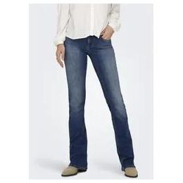 Bootcut-Jeans Only "ONLBLUSH &ndash; Bootcut-Jeans mit niedriger Leibh&ouml;he und Stretch", Damen, Gr. L (40), L&auml;nge 30, blau (medium blau denim), Denim/Jeans, Obermaterial: 92% Baumwolle, 6% Elastomultiester, 2% Elasthan, bootcut fit, Jeans, Baumwollmischung, bootcut fit, Topseller