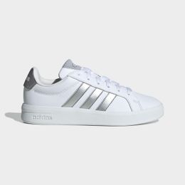 Kinder Sneaker "GRAND COURT 3.0 KINDER UND TEENS", adidas Sportswear, Gr. 38,5cloud wei&szlig;, silber metallic, silber metallic, Synthetik, Textil,