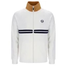 Trainingsjacke Sergio Tacchini "DALLAS TRACK TOP Herren", Herren, Gr. S, wei&szlig; (gardenia, meerkat), 60% Polyester, 40% Baumwolle, Jacken Trainingsjacke, Trainingsjacke Herren, leichte Jacke, Retro, Sportjacke, Outdoor, Sale
