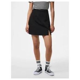 Minirock Pieces "PCBOZZY HW SLIT SKIRT NOOS BC", Damen, Gr. M (38), schwarz, Web, Obermaterial: 88% Polyester, 12% Elasthan, unifarben, mini, R&ouml;cke Minirock
