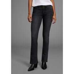 Arizona Damen Bootcut-Jeans "Baby-Boot", grau, Basic, Gr. 38, Denim/Jeans, Obermaterial: 79% Baumwolle, 19% Polyester, 2% Elasthan, Jeans,