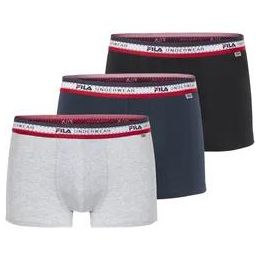 Boxershorts Fila "MAN BOXER SHORTS", Damen, Gr. S, bunt (mix), Obermaterial: 95% Baumwolle, 5% Elasthan, bedruckt, unifarben mit Farbeinsatz, k&ouml;rpernah, Unterhosen, elastischer Logo-Webbund, ohne Eingriff