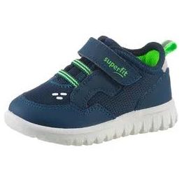 Klettschuh Superfit "SPORT7 MINI WMS: mittel", Kinder, Gr. 30, bunt (dunkelblau, gr&uuml;n), Lederimitat, Textil, Schuhe Klettschuh, Sneaker zum Schlupfen, unifarben, Gr&ouml;&szlig;enschablone zum Download