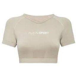 T-Shirt Plein Sport "T-Shirt", Damen, Gr. L, 72, schwarzgrau, Obermaterial: 56% Polyamid, 39% Polyester, 5% Elasthan, Shirts T-Shirt
