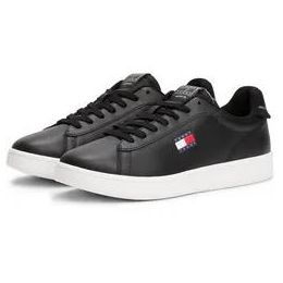 Tommy Hilfiger Sneaker TOMMY JEANS "ARCHIVE '98", Herren, Gr. 40, schwarz, Nappaleder, Textil, unifarben, Schuhe Sneaker, Freizeitschuh, Streetwear, Halbschuh, Schn&uuml;rer mit Logoflagge