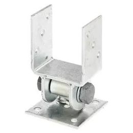 GAH Alberts Pfostentr&auml;ger ALBERTS, silber (silberfarben), B:10cm, Stahl, Bodenanker, mit beweglichem Oberteil, lichte Breite 91 mm