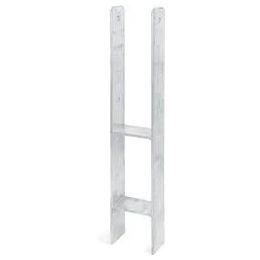 GAH Alberts H-Pfostenanker ALBERTS, silber (silberfarben), B:9,5cm, Stahl, Bodenanker, Materialst&auml;rke 6 mm, lichte Breite 95 mm, H&ouml;he 600 mm