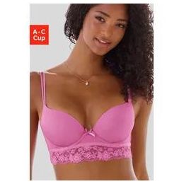 Push-up-BH Vivance "Anisa", Damen, Gr. 70, Cup A, pink, Microtouch, Obermaterial: 60% Polyamid, 35% Polyester, 5% Elasthan, BHs Push-up-BH, mit B&uuml;gel und Spitze entlang der Unterbrust, sexy Dessous