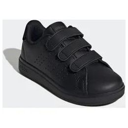 Klettschuh Adidas SPORTSWEAR "ADVANTAGE BASE 2.0 KIDS", M&auml;dchen, Gr. 30, schwarz (core schwarz, core schwarz, grau six), Synthetik, Schuhe Klettschuh, Design auf den Spuren des Adidas Stan Smith, f&uuml;r Kinder & Jugendliche